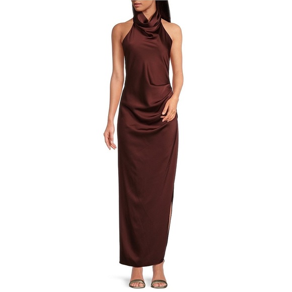 Gianni Bini | Dresses | Gianni Bini Satin High Neck Long Dress In ...